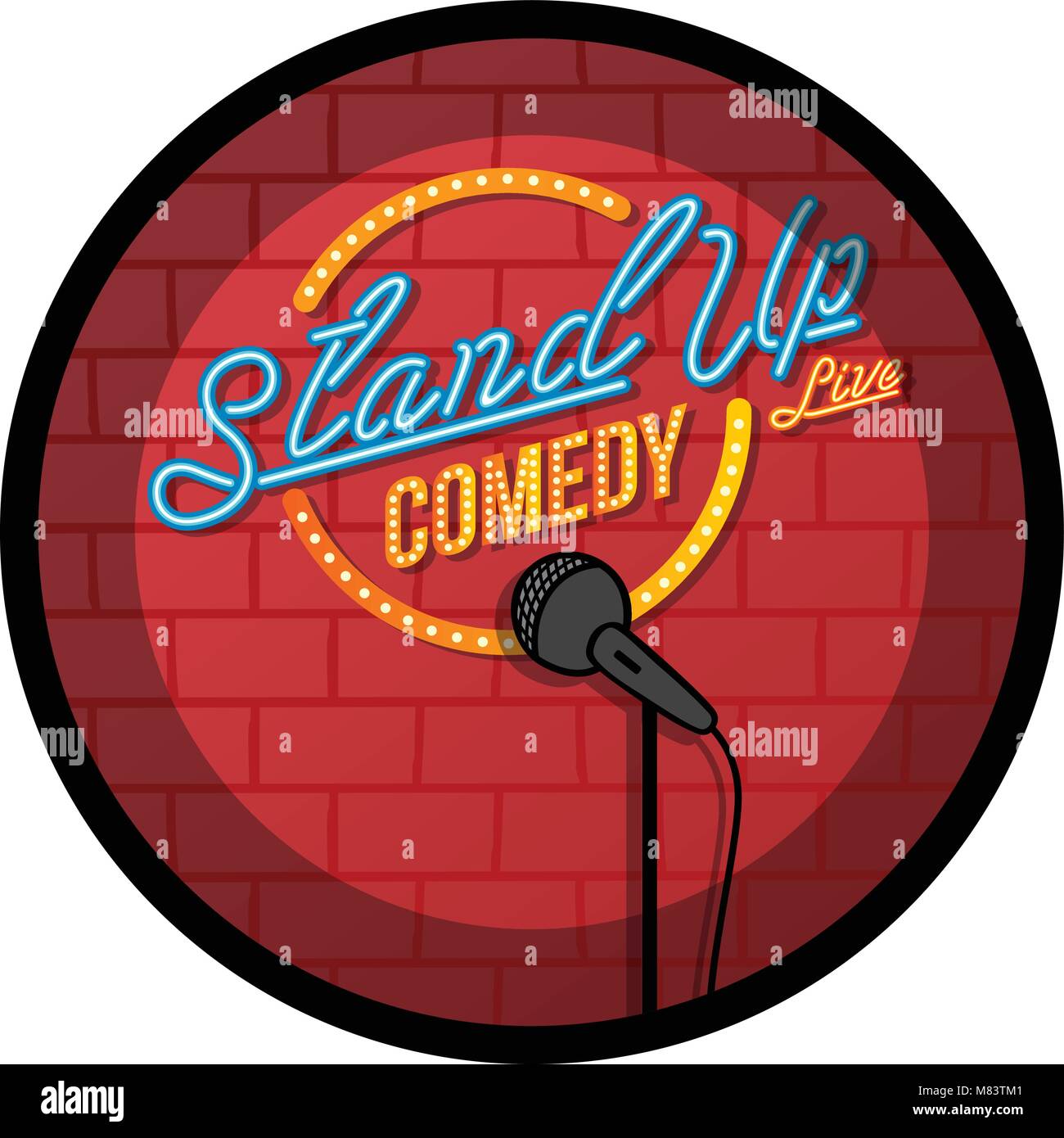 stand up comedy open mic vector art illustration Stock Vector Image ...