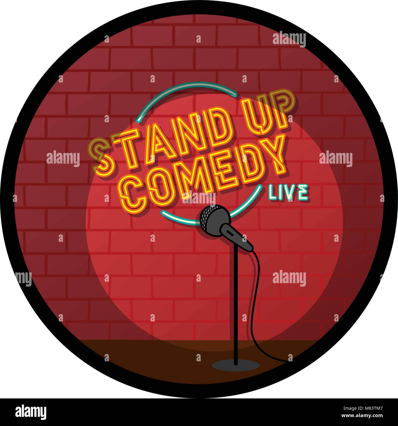 stand up comedy open mic vector art illustration Stock Vector Image ...