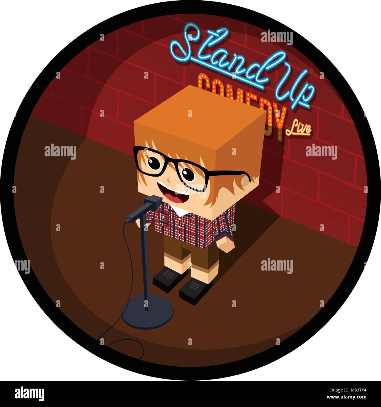 stand up comedy comic guy vector art illustration Stock Vector Image ...