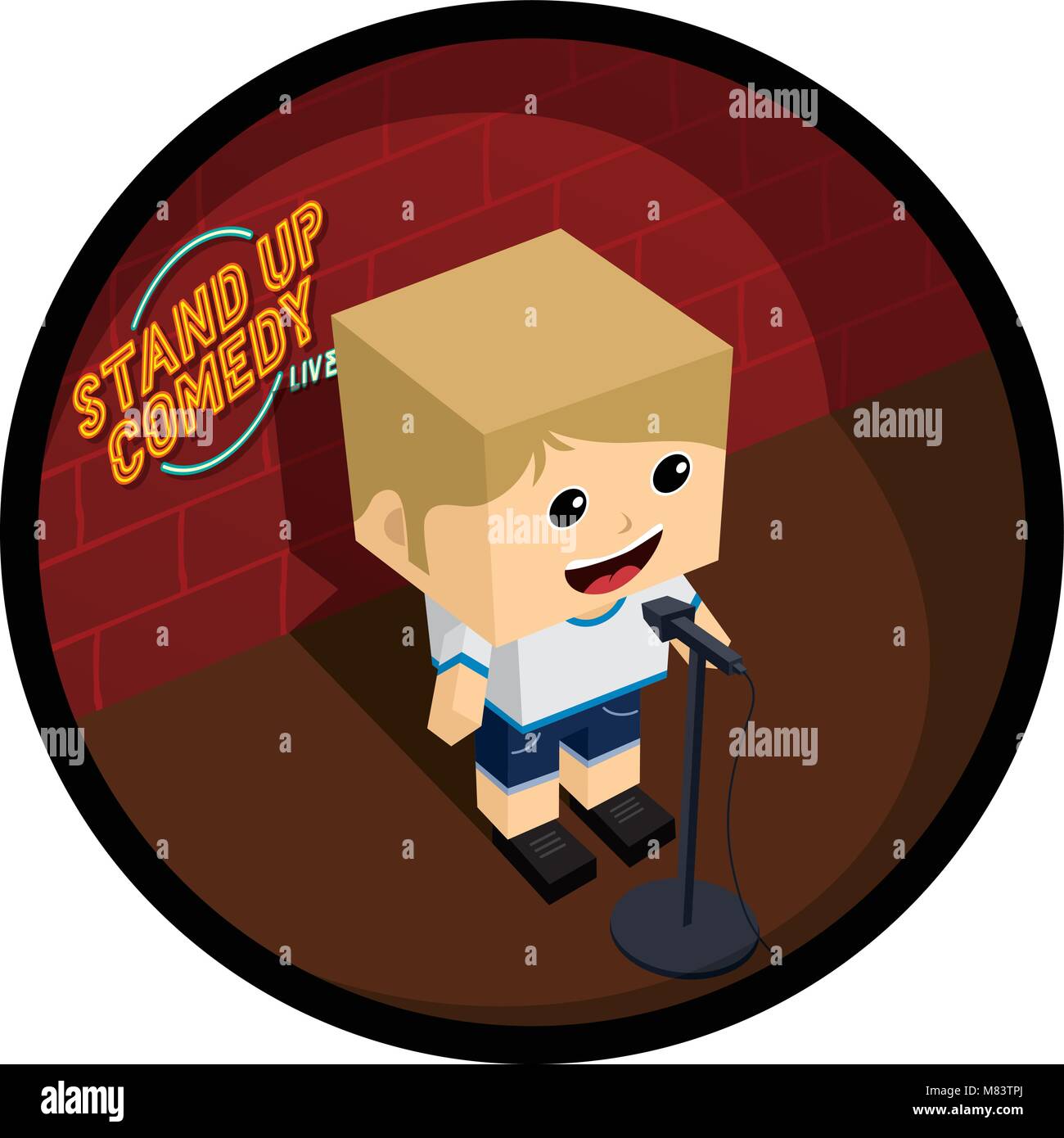 stand up comedy comic guy vector art illustration Stock Vector Image ...