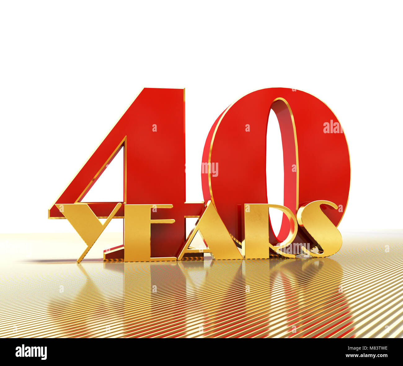 Golden number forty (number 40) and the word "years" against the ...