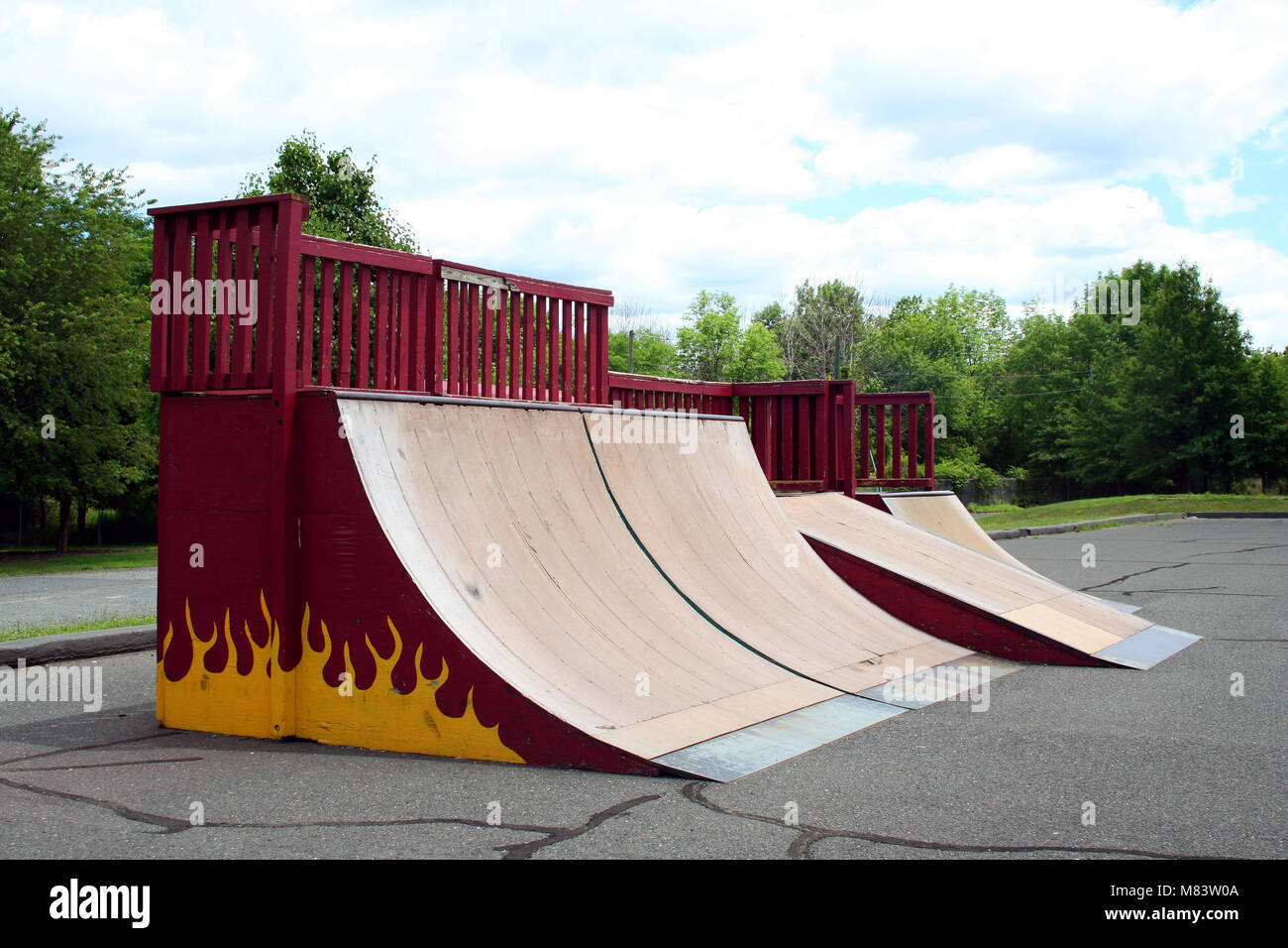 an image of Skateboard Park Ramps Stock Photo - Alamy