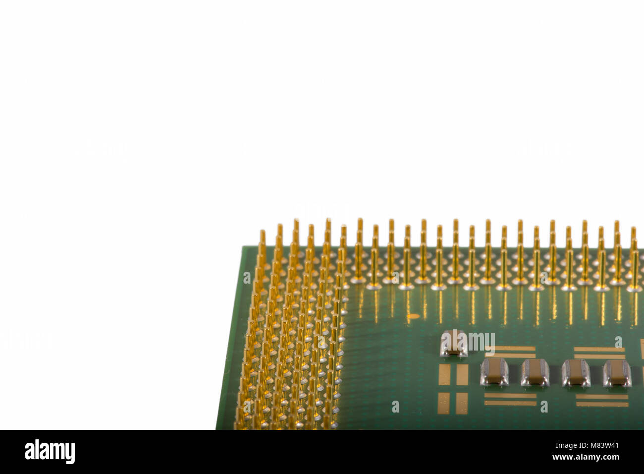 Microprocessor - closeup detail, white background Stock Photo - Alamy