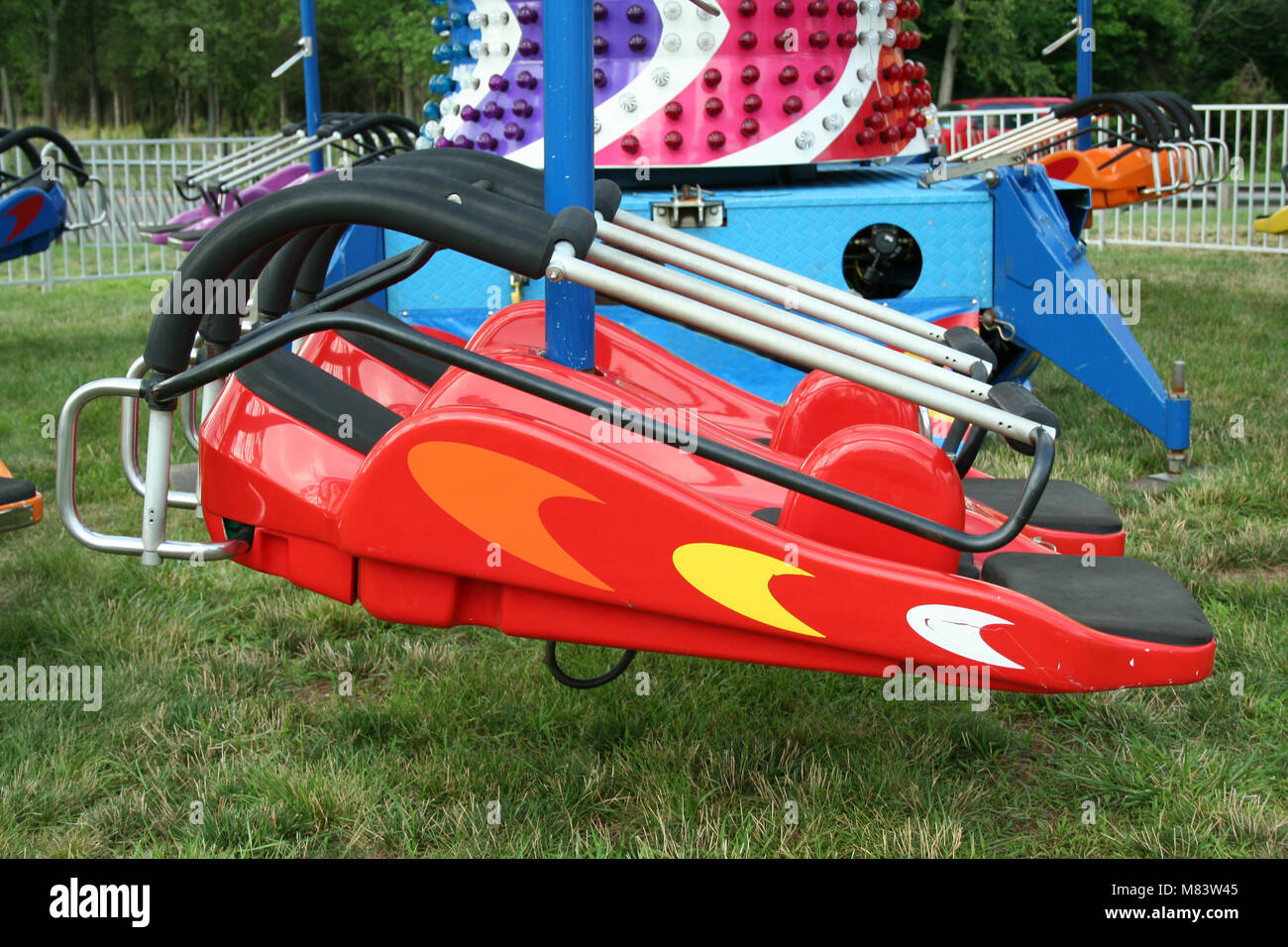 an image of a Childrens carnival spaceship ride Stock Photo - Alamy