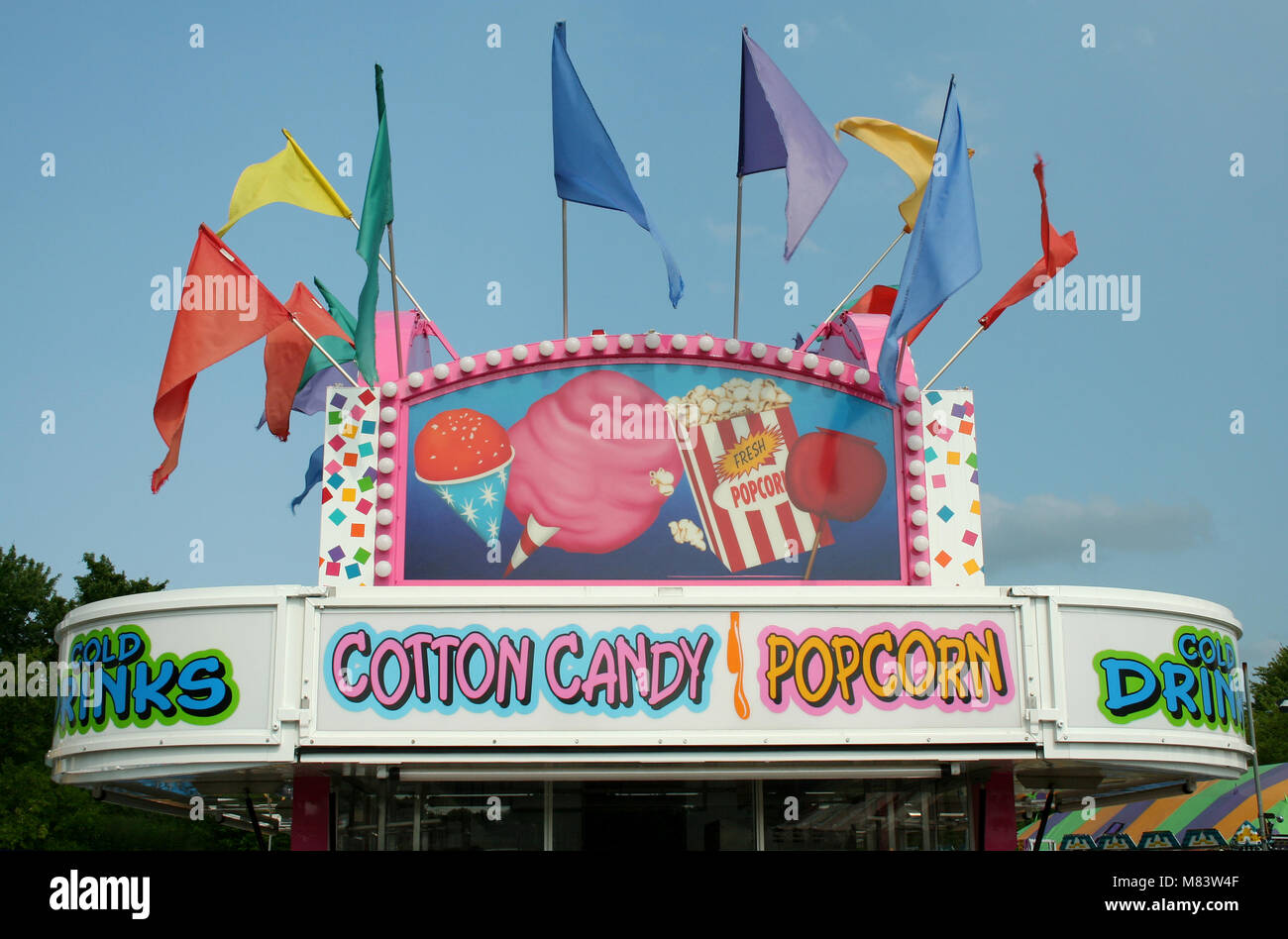 carnival refreshment stand against blue sky Stock Photo - Alamy