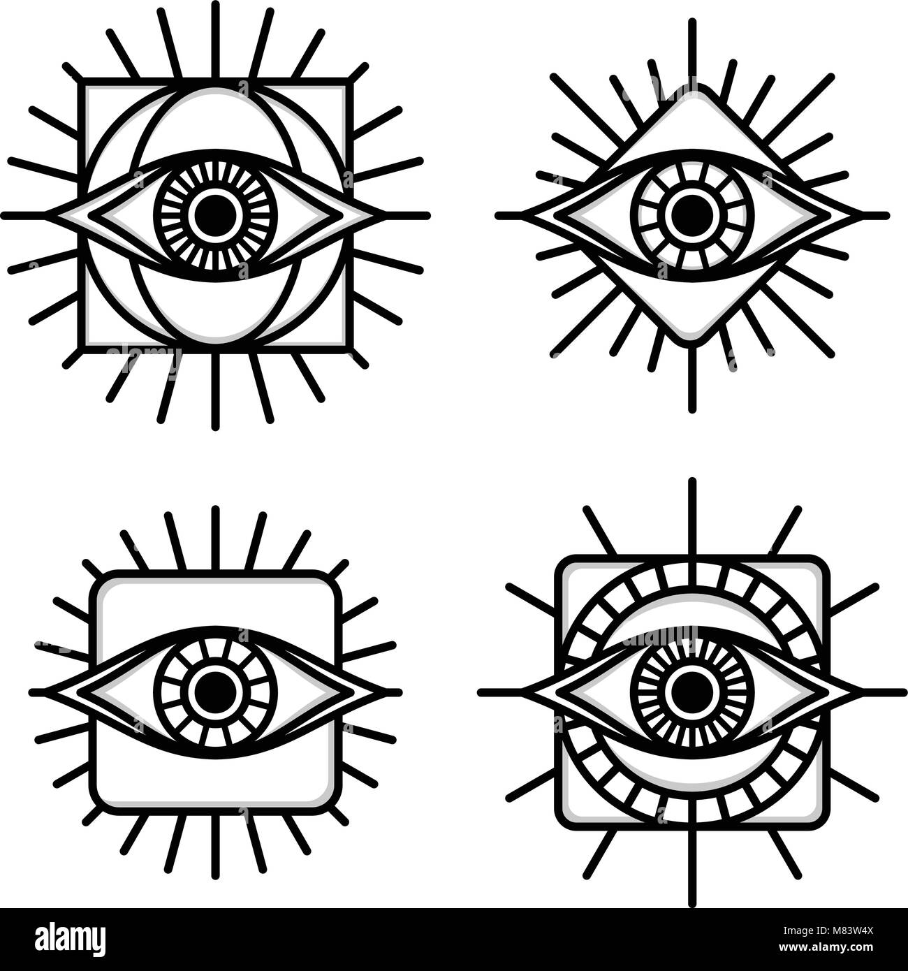 one eye sign symbol logo logotype collection vector Stock Vector Image ...