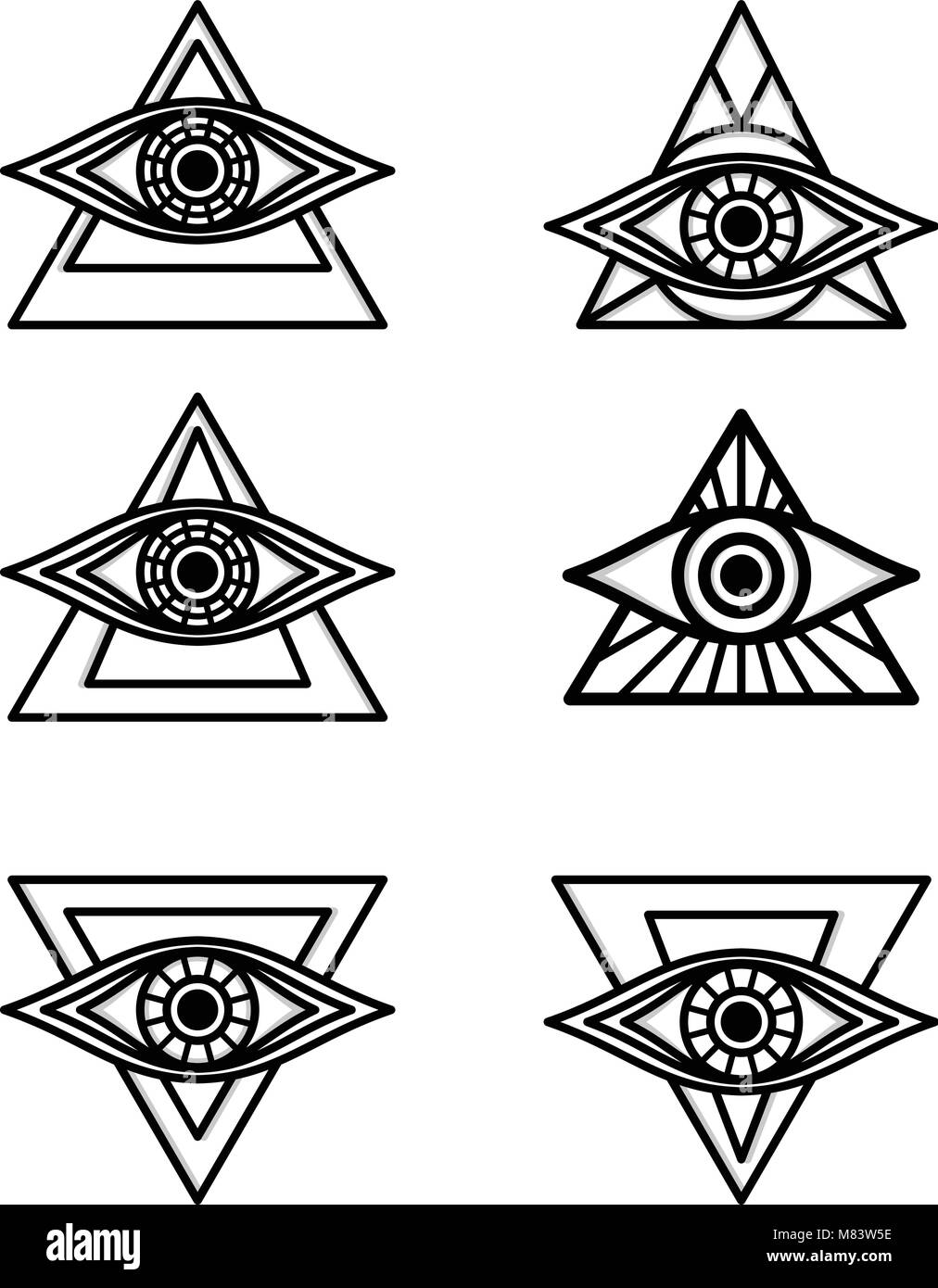 one eye sign symbol logo logotype collection vector Stock Vector Image ...