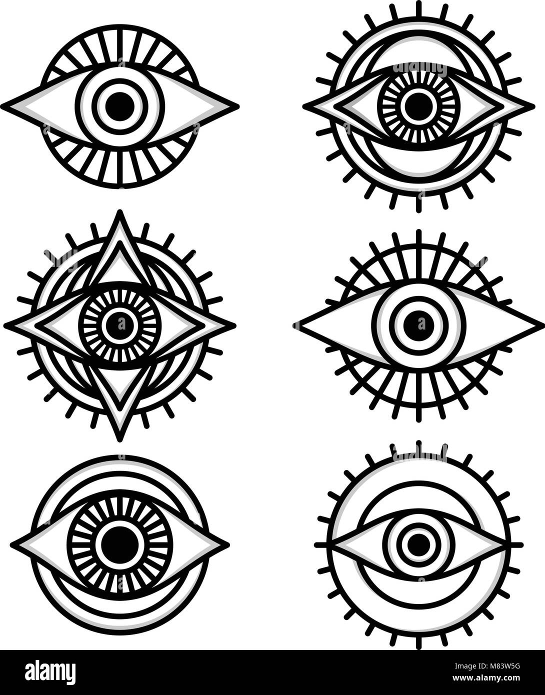 one eye sign symbol logo logotype collection vector Stock Vector Image ...