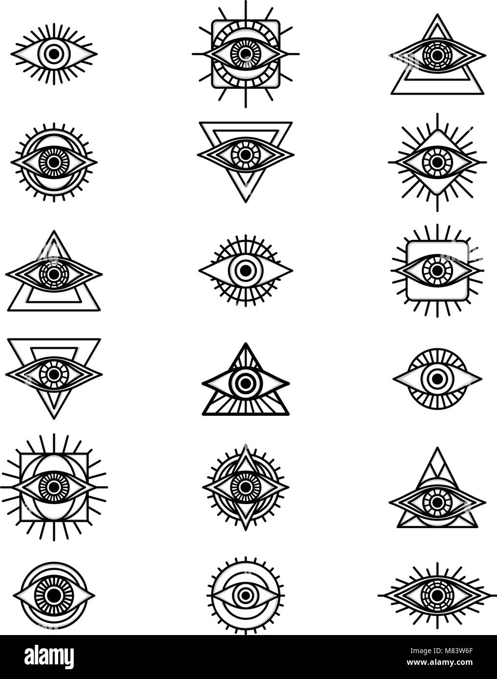 one eye sign symbol logo logotype collection vector Stock Vector Image ...