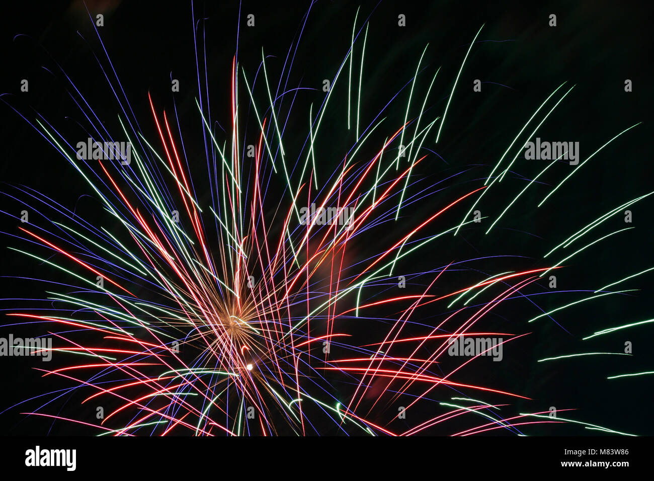 an image of exploding fireworks Stock Photo - Alamy