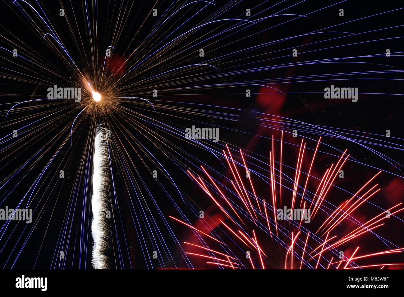 an image of exploding fireworks Stock Photo - Alamy