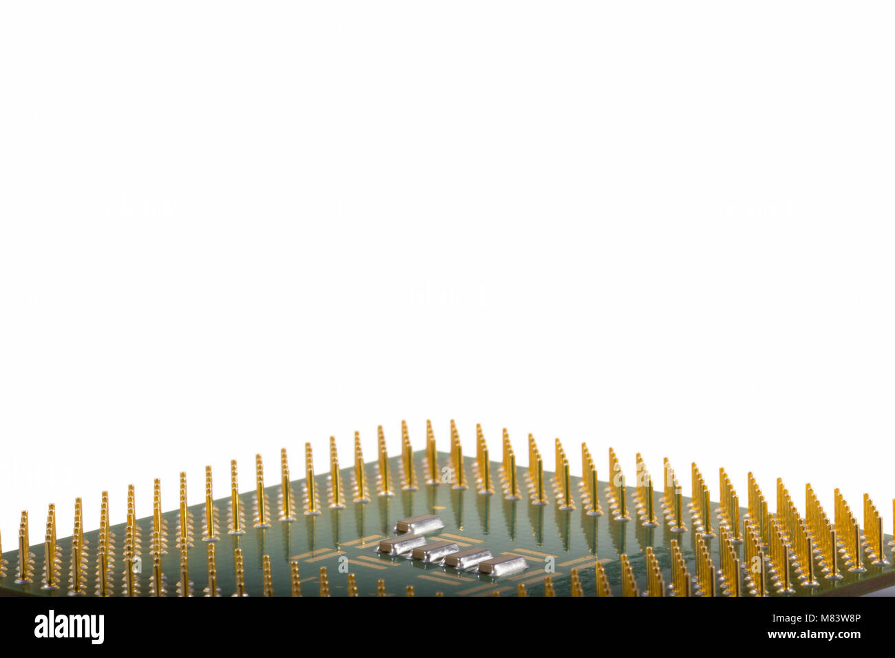 Microprocessor - closeup detail, white background Stock Photo - Alamy
