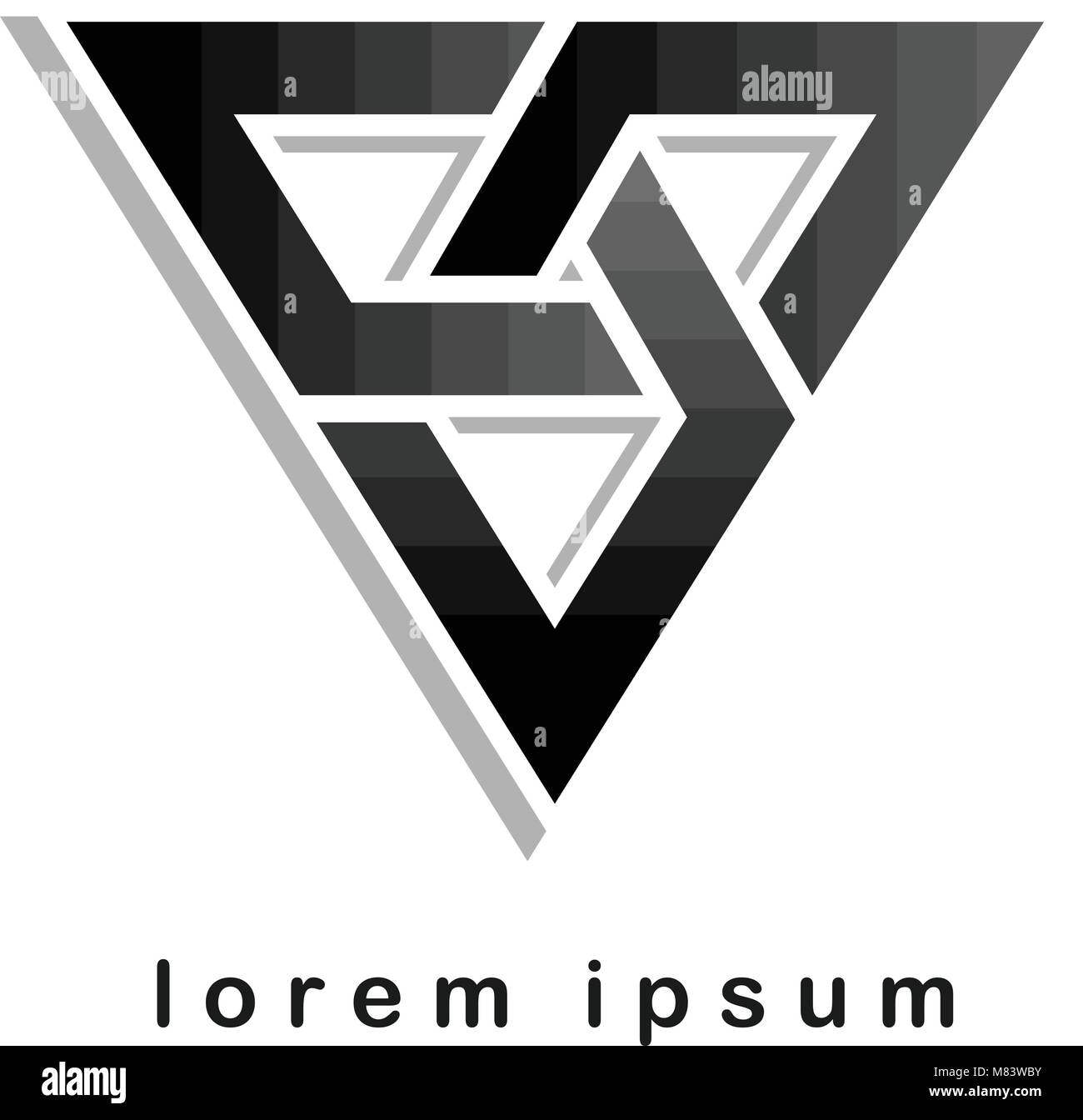 overlaping triangle logo logotype vector art illustration Stock Vector ...