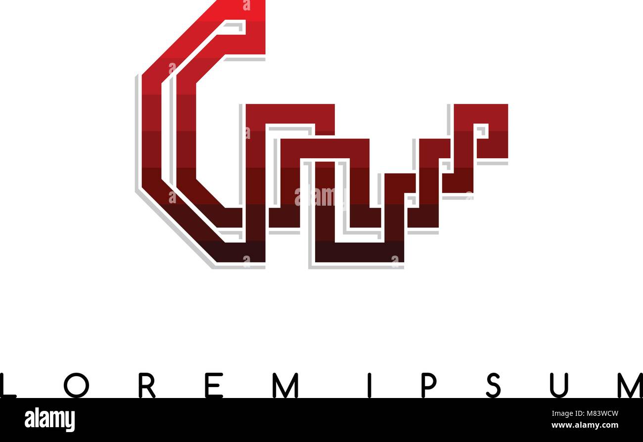 overlaping sign logo logotype vector art illustration Stock Vector ...