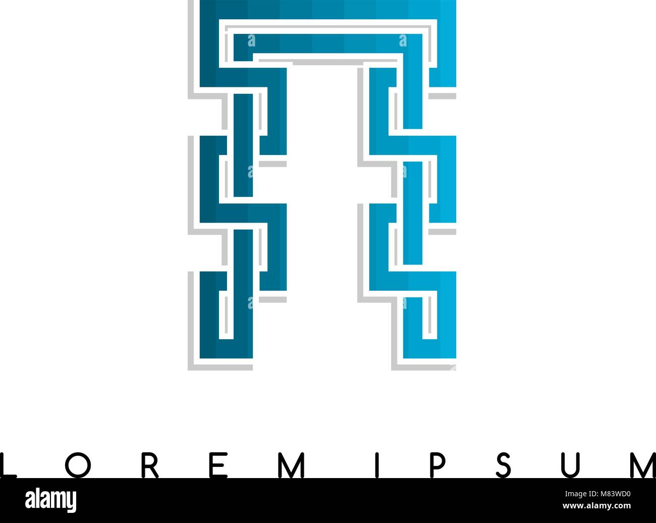 overlaping sign logo logotype vector art illustration Stock Vector ...