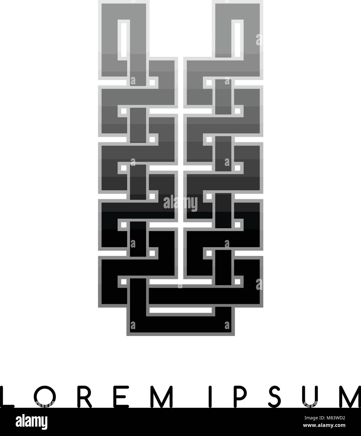 overlaping sign logo logotype vector art illustration Stock Vector ...