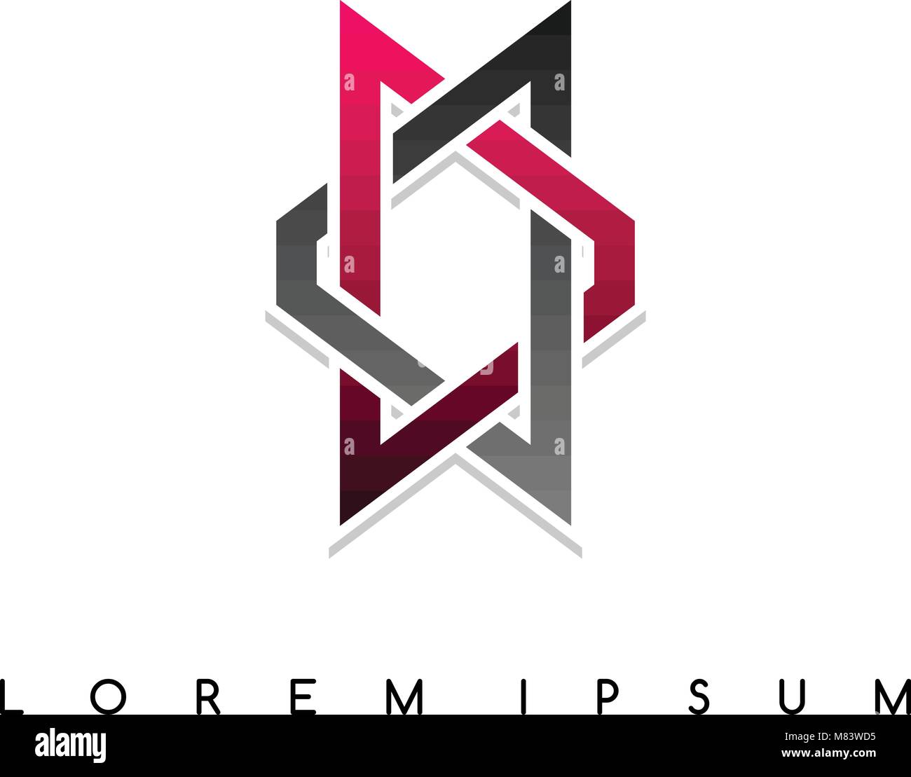 overlaping sign logo logotype vector art illustration Stock Vector ...