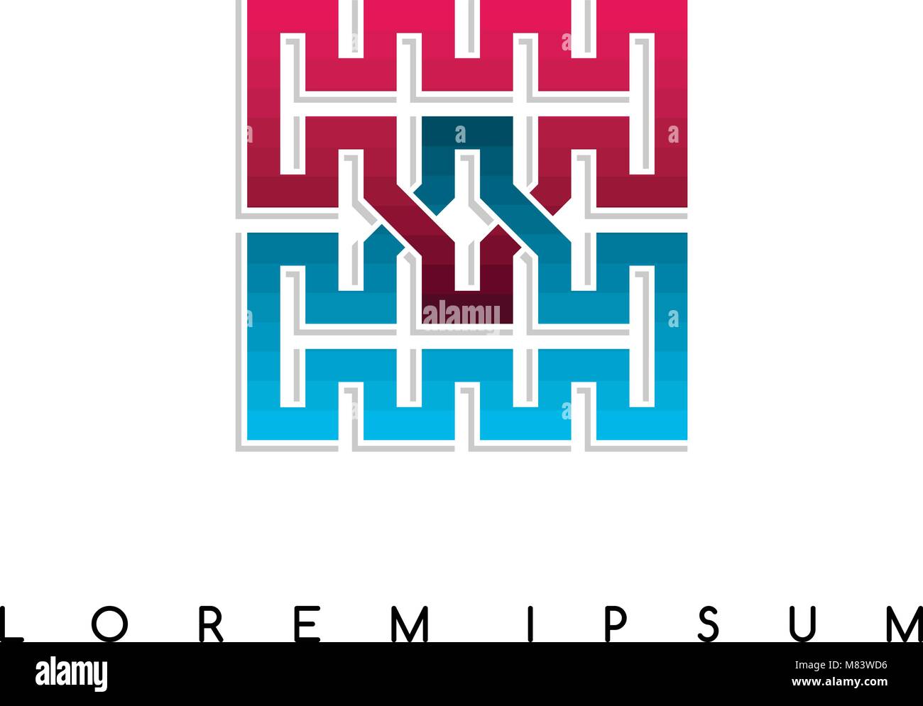 overlaping sign logo logotype vector art illustration Stock Vector ...