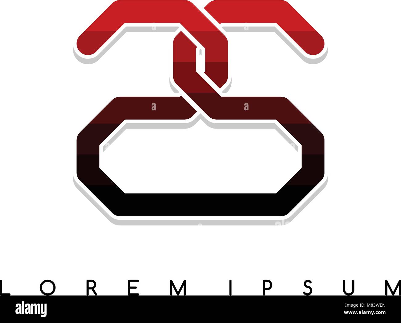 overlaping sign logo logotype vector art illustration Stock Vector ...