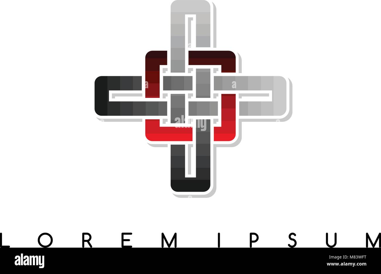 overlaping sign logo logotype vector art illustration Stock Vector ...