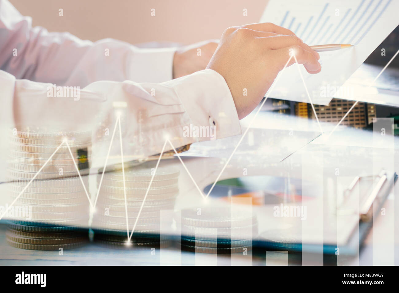 Pointing at graph hi-res stock photography and images - Alamy