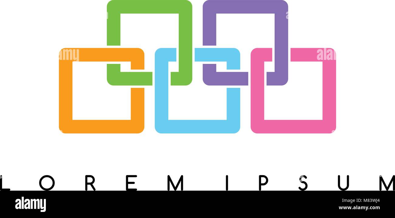 overlaping sign logo logotype vector art illustration Stock Vector ...