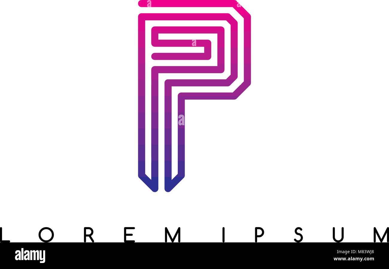 overlaping sign logo logotype vector art illustration Stock Vector ...