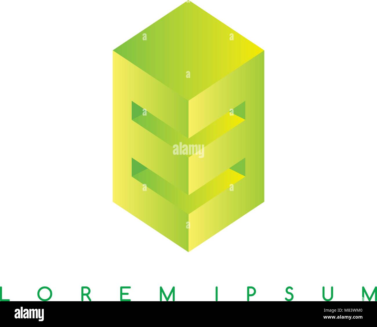 isometric square box sign logo logotype vector art illustration Stock ...