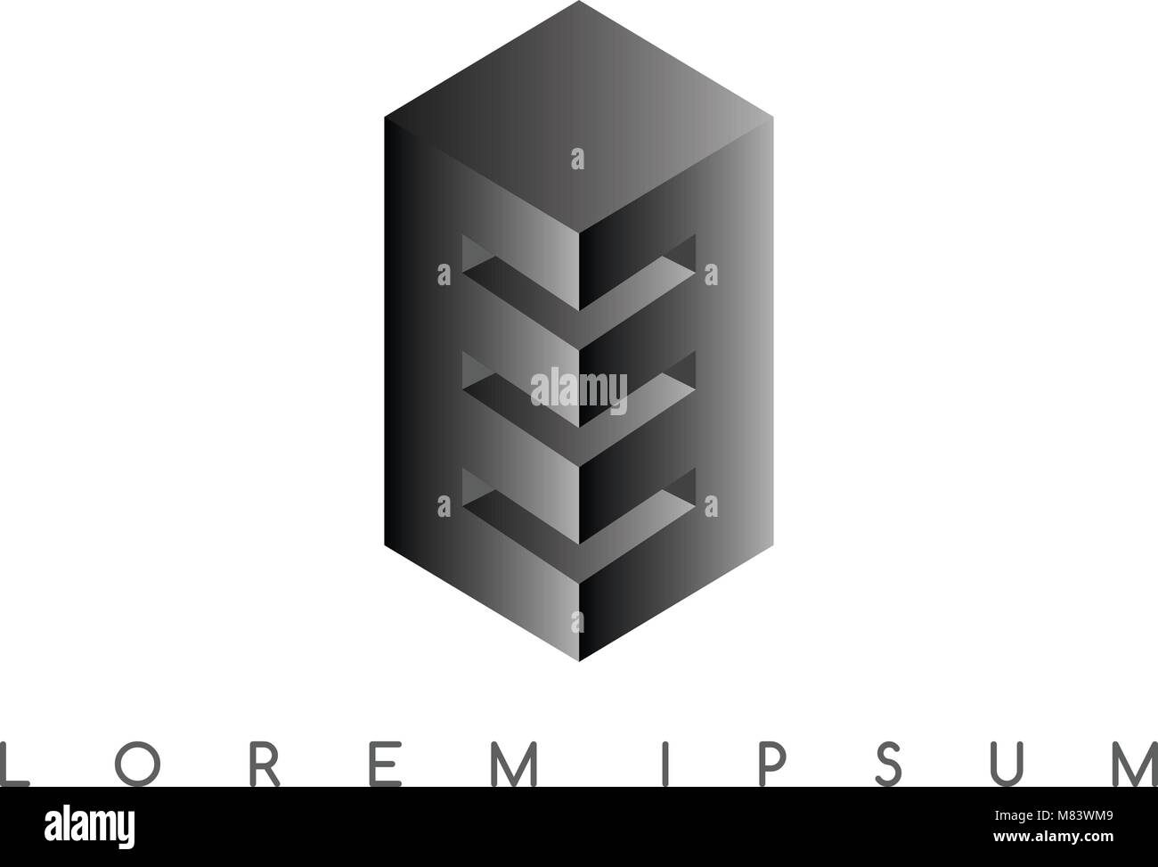 isometric square box sign logo logotype vector art illustration Stock ...