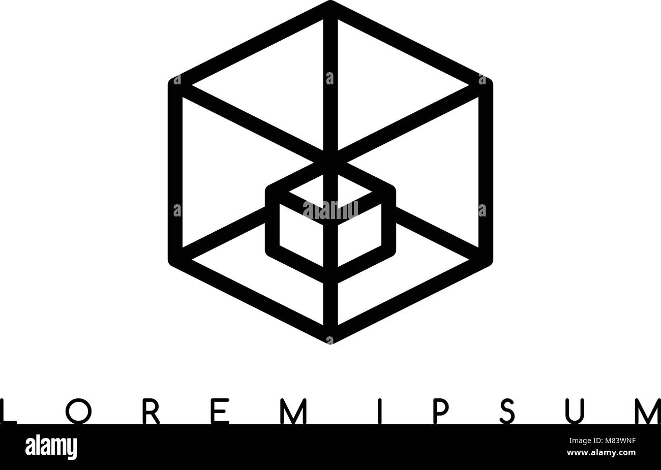 isometric square box sign logo logotype vector art illustration Stock ...