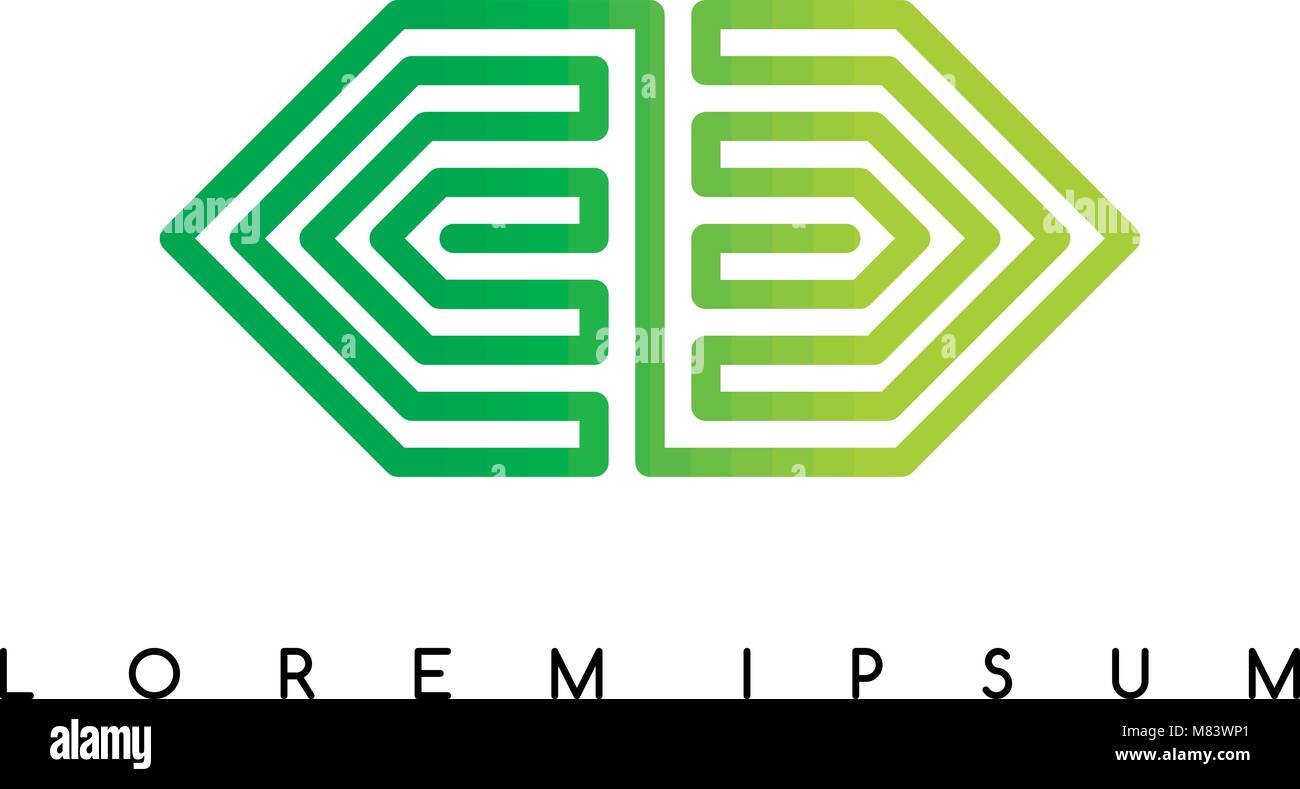 overlaping sign logo logotype vector art illustration Stock Vector ...