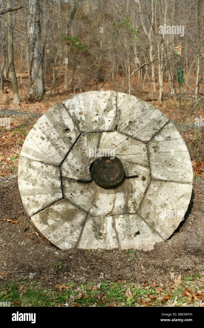 A Old stone wheel for a cannon Stock Photo - Alamy