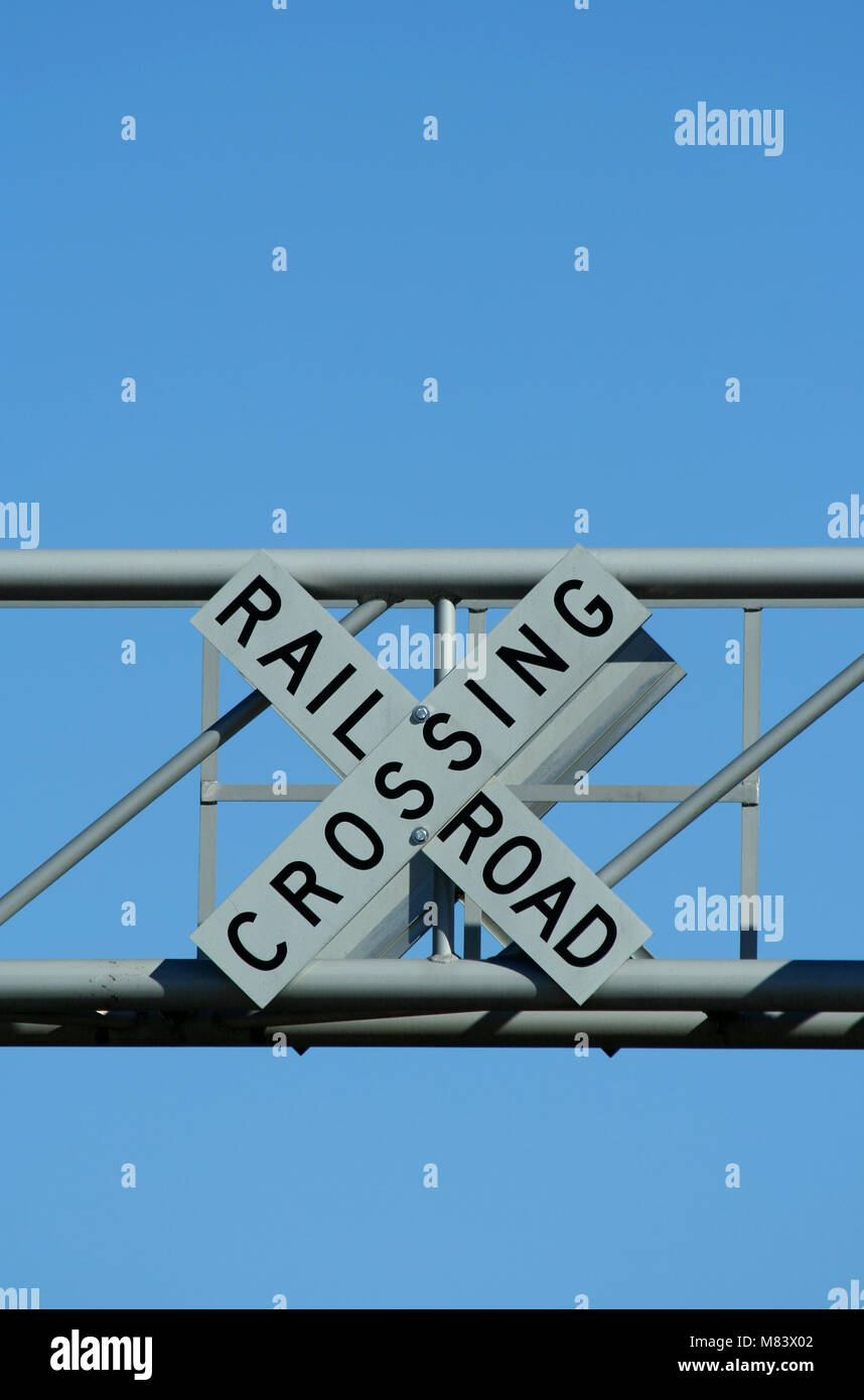 A Railroad crossing sign Stock Photo - Alamy