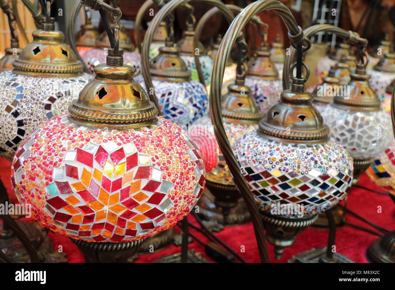 Tiffany colored glass lamp hi-res stock photography and images - Alamy