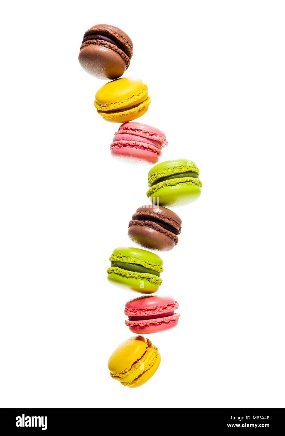 colorful traditional French sweets macaroons from almond flour isolated ...