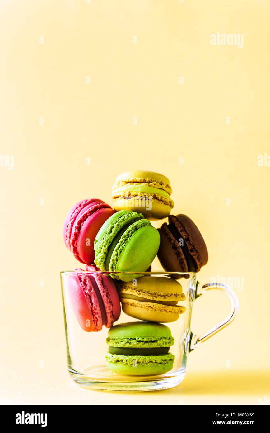 colorful, bright, traditional French macaroon cookies sweetness of ...