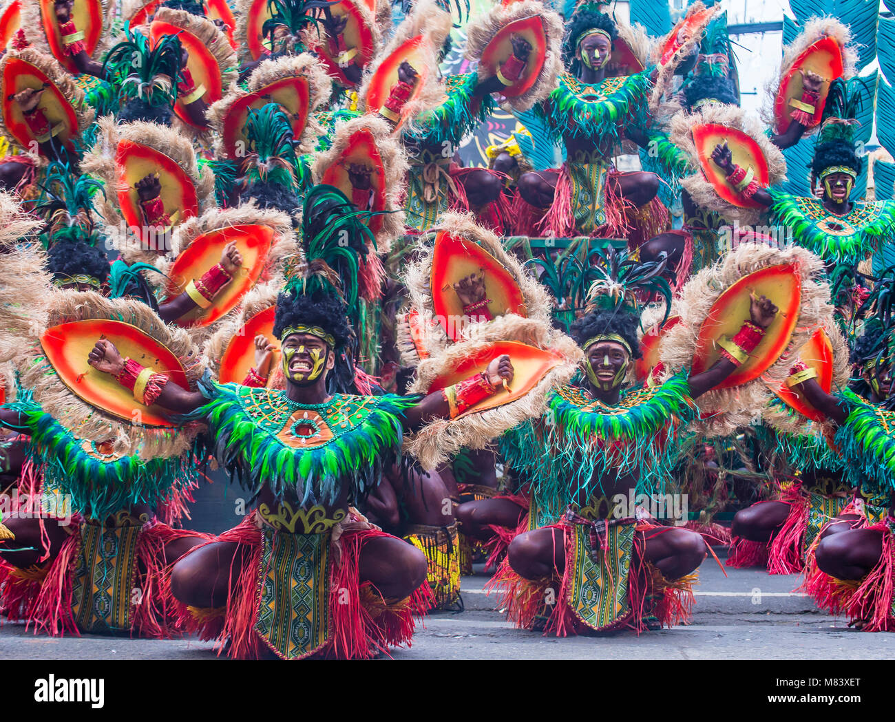 Participants in the Dinagyang Festival in Iloilo Philippines Stock ...