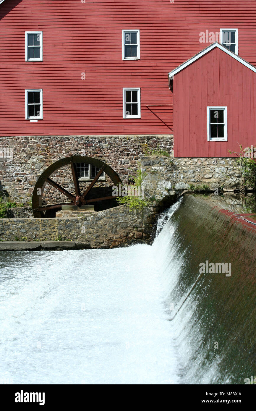 A old grist mill on a river Stock Photo - Alamy