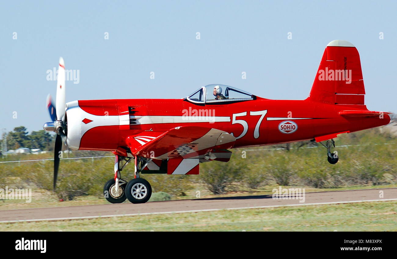 Famous "Corsair", restored WWII fighter and Air Racer Stock Photo - Alamy