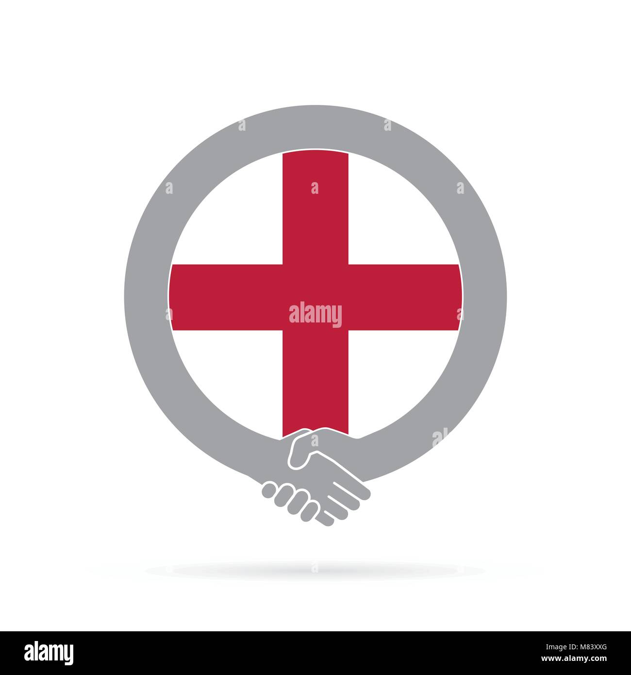 England flag handshake icon. agreement, welcome, cooperation concept ...