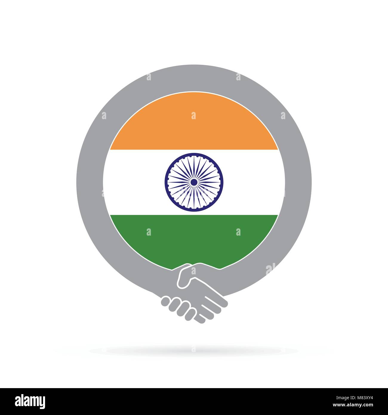 India flag handshake hi-res stock photography and images - Alamy