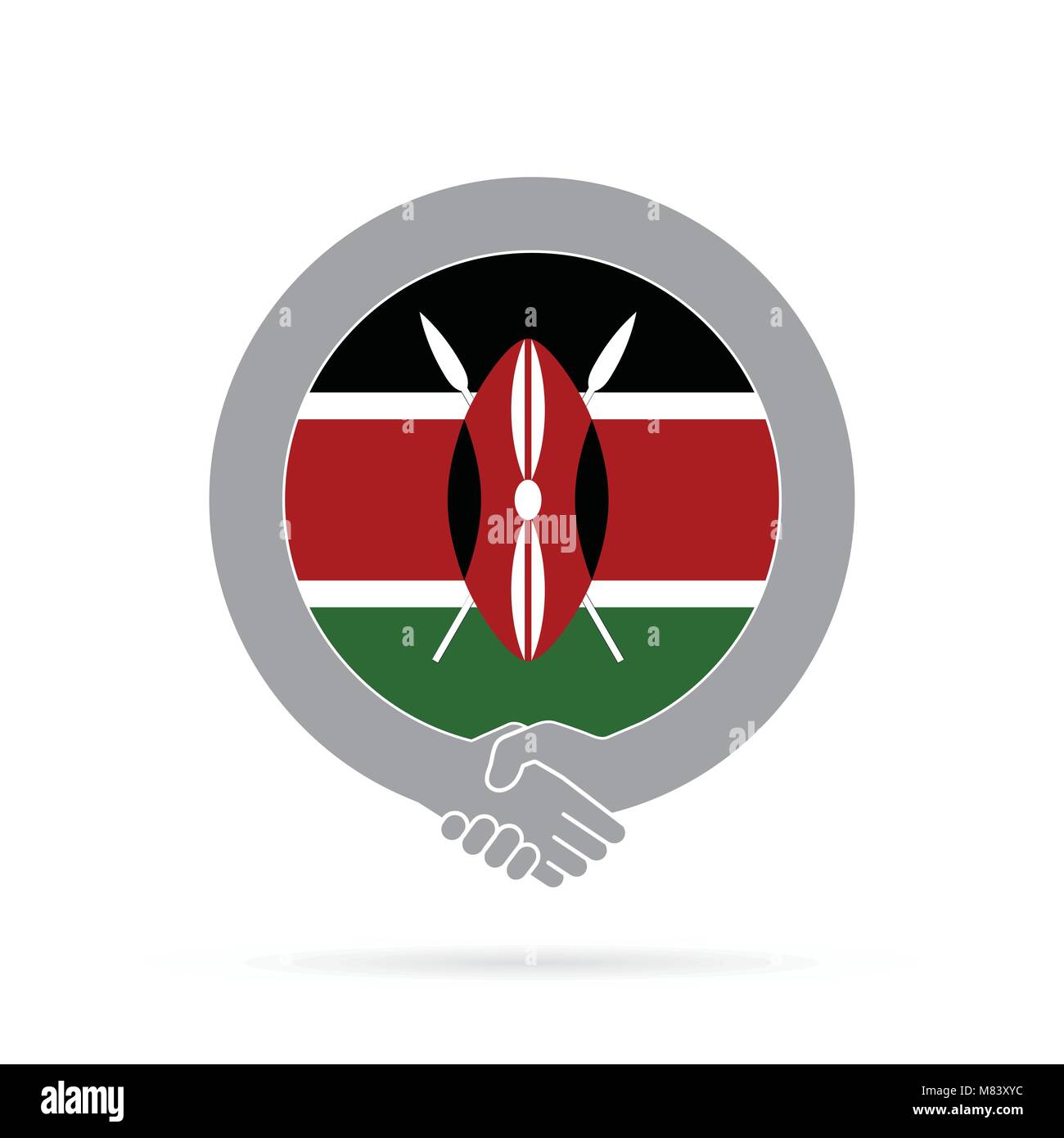Kenya flag handshake icon. agreement, welcome, cooperation concept ...