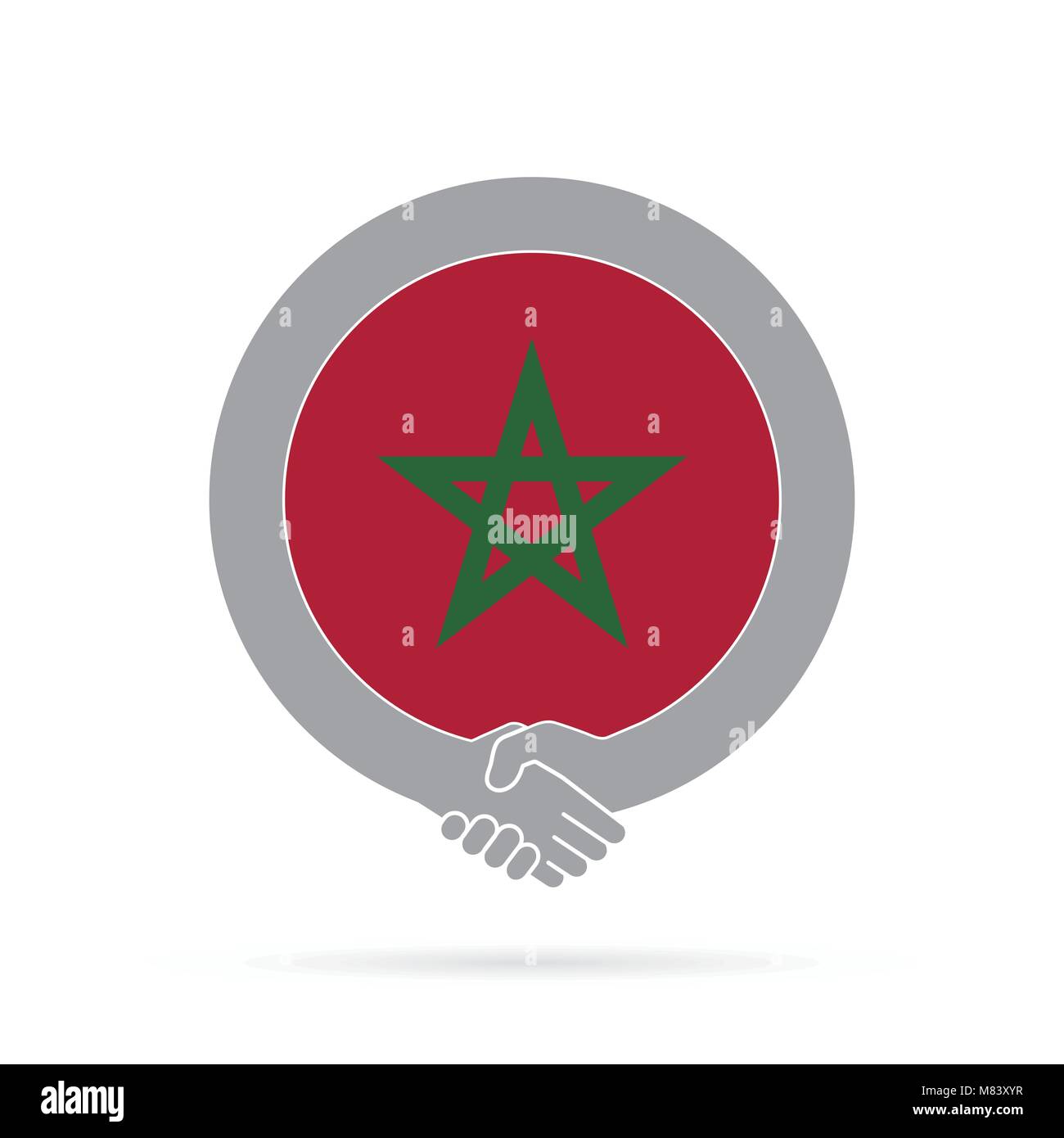 Morocco flag handshake icon. agreement, welcome, cooperation concept ...