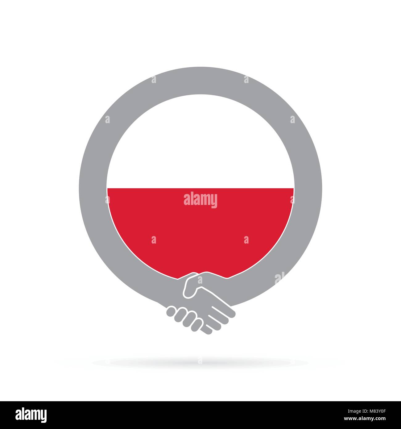 Poland flag handshake icon. agreement, welcome, cooperation concept ...