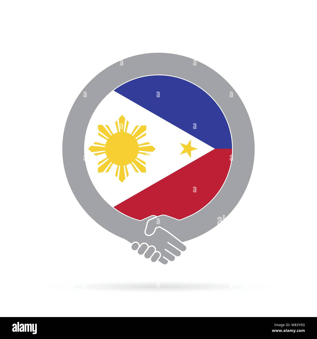Philippines flag handshake icon. agreement, welcome, cooperation ...