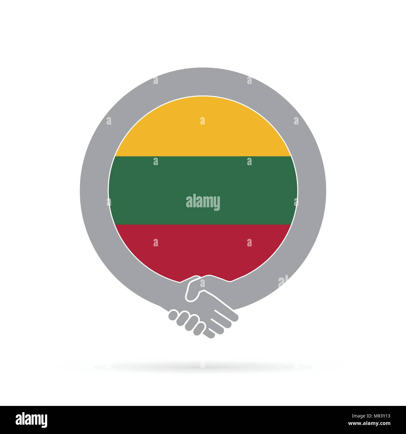 Lithuania flag handshake icon. agreement, welcome, cooperation concept ...