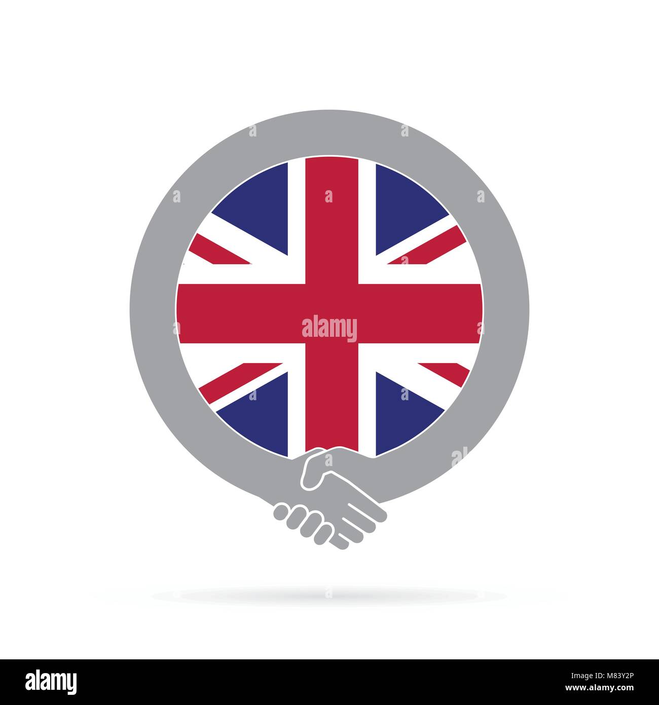 Great Britain flag handshake icon. agreement, welcome, cooperation ...