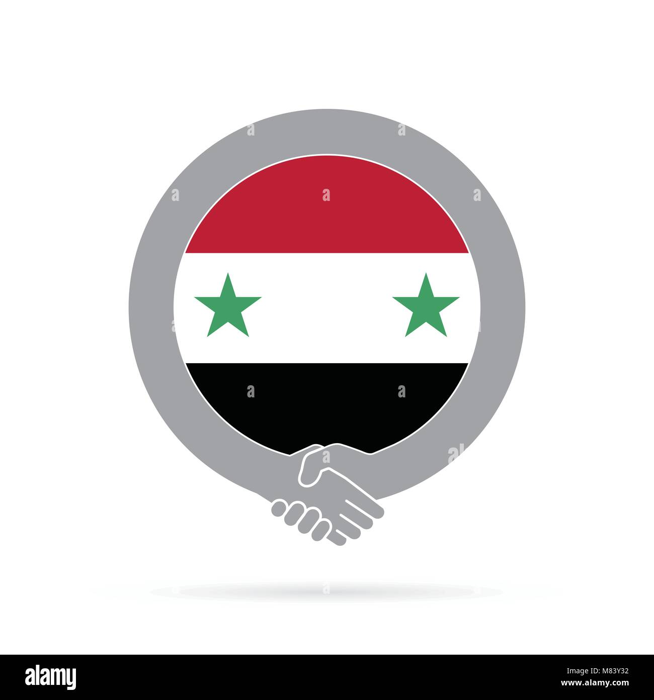 Syria flag handshake icon. agreement, welcome, cooperation concept ...