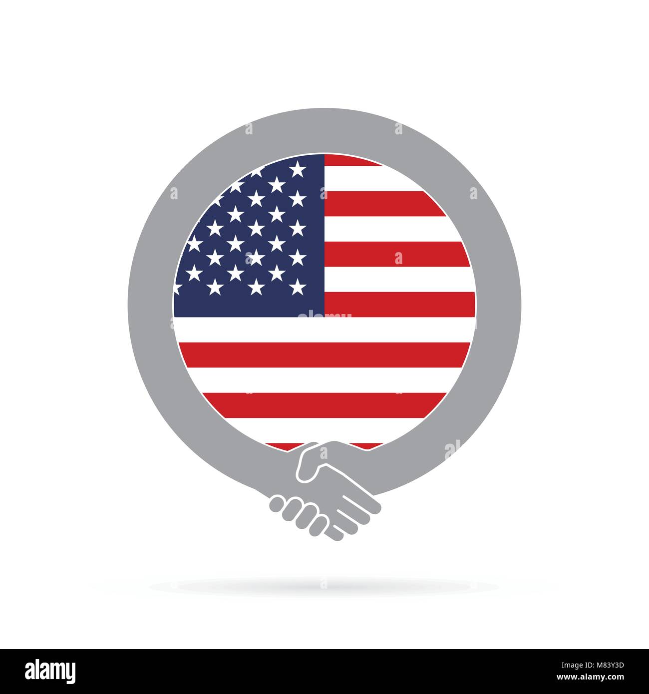 United States flag handshake icon. agreement, welcome, cooperation ...