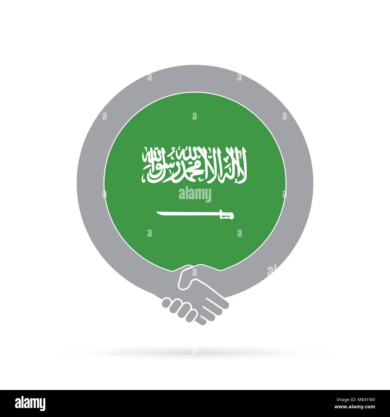 Saudi Arabia flag handshake icon. agreement, welcome, cooperation ...